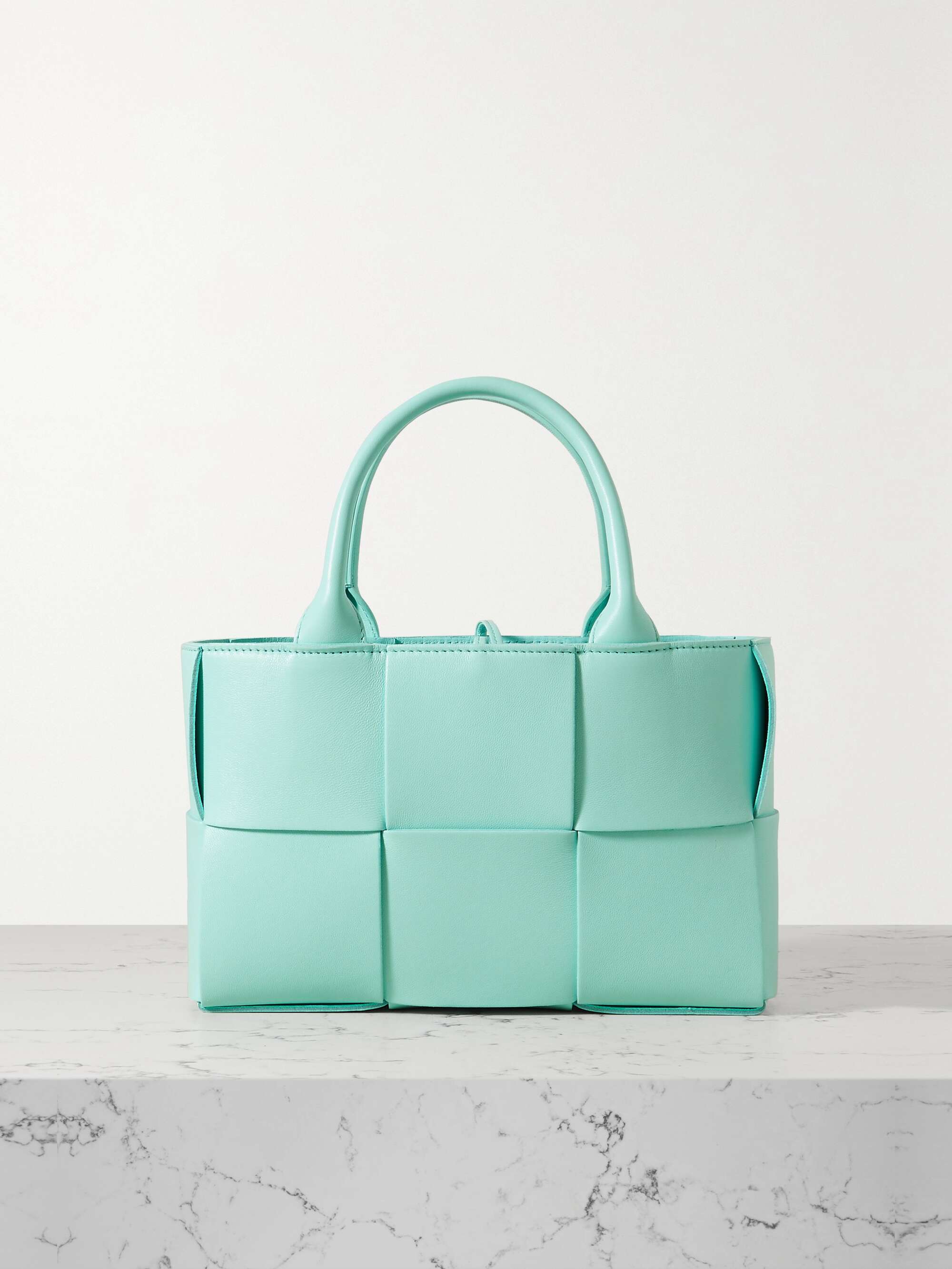 Bottega Veneta Arco Mini Intrecciato Leather Tote - Light Green